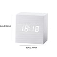 Cevemin Wooden Block Digital Desk Clock Voice Control Alarm Time Date ...