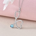 DVEATR Nurse Necklace for Women, Sterling Silver Heart Stethoscope ...
