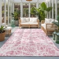 Abstract Fiber Line Area Rugs 2.7x5ft Spring Vibrant Pink White Art ...