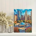 Chicago Cityscape Bean Cloud Gate Autumnal Canvas Painting/Wall Art ...