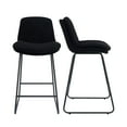 Metal Frame Bar & Counter Stools with Backs, Set of 2 Upholstered ...