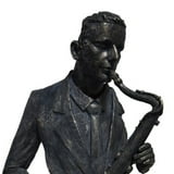 Saxophone Player Statue Sculpture in Patina Black Finish by Urban Port ...