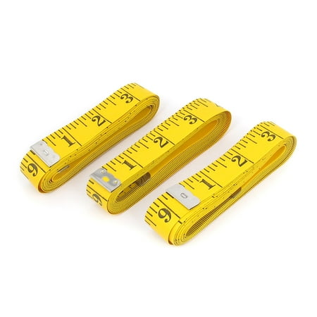 3pcs 300cm 120" Yellow Double Scale Sewing Cloth Tailor Craft Ruler ...