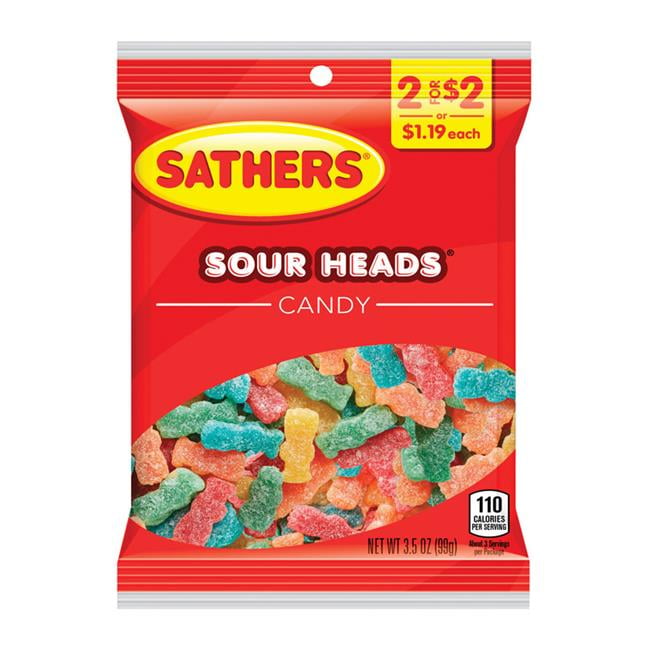 Sathers Sour Heads Candy, 3.5 oz - Case of 12 - Walmart.com