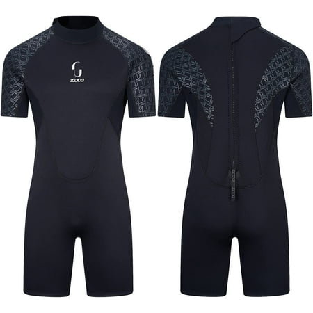 Mens 3mm Shorty Wetsuit Womens Full Body Diving Suit Back Zip Dive Skin ...