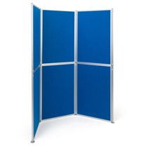 Quartet Show-It! 3-Panel Display System, 6' x 3', Double-sided, Blue ...