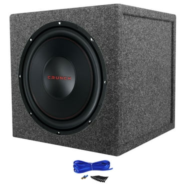 Crunch CRW12D4 12" 800w Subwoofer+Sealed Sub Box Enclosure+Mono ...