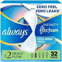 Always Infinity with FlexFoam Pads, Size 2, Heavy, No Wings, 32 count ...