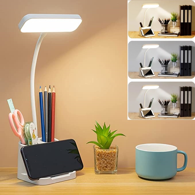 Leyeet LED Desk Lamp with Pen Holder, Desk Light For Computer/Desktop ...