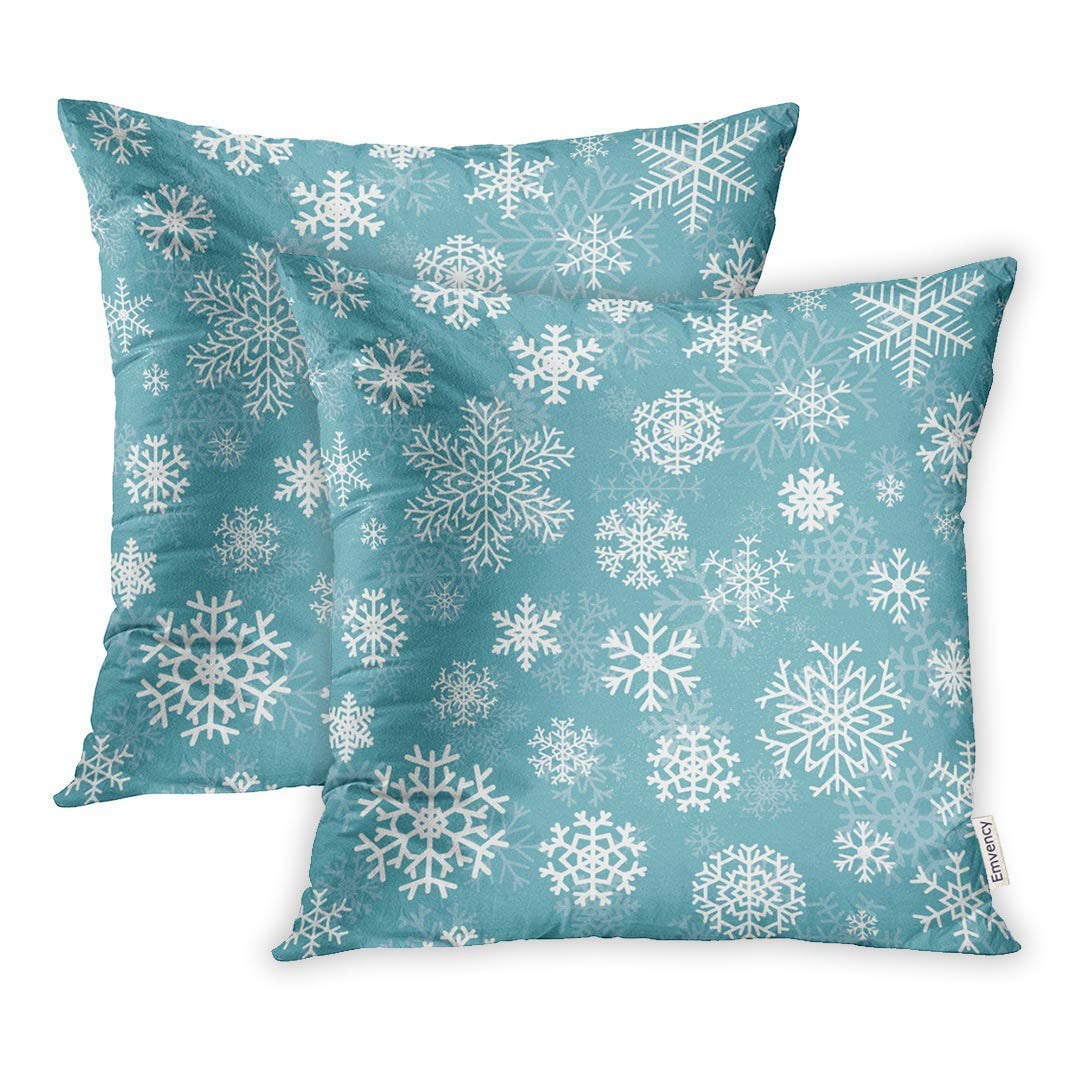 ARHOME Pattern Christmas from White Snowflakes on Turquoise Snow ...