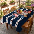 American Flag Gnome Blue Line Star Table Cloth 60x84in, Waterproof ...