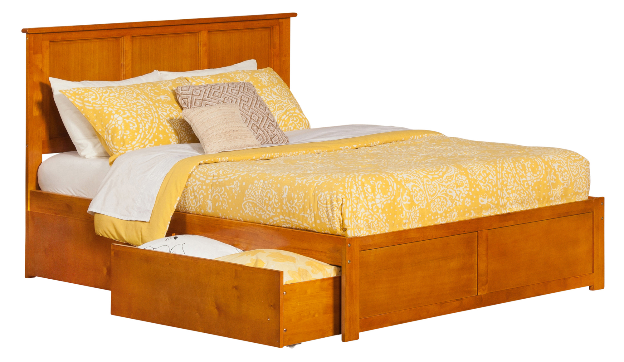 Madison Platform Bed with Flat Panel Foot Board and 2 Urban Bed Drawers ...