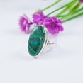Chrysocolla Malachite Ring, Handmade 925 Sterling Silver Ring, Oval ...