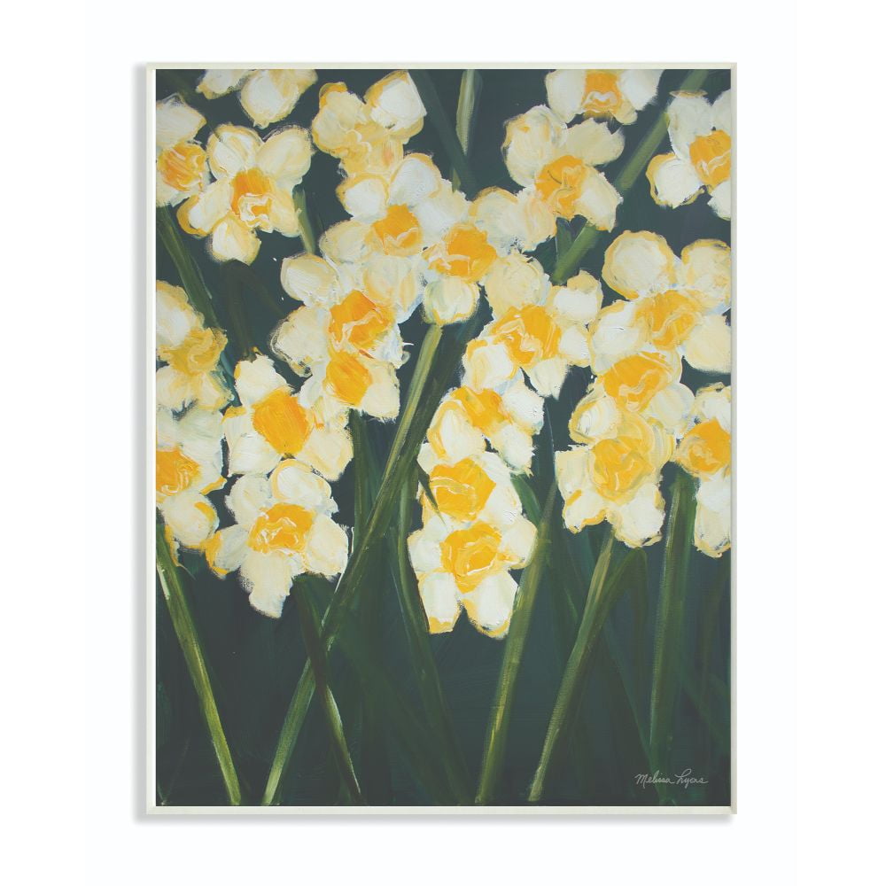 Stupell Industries Abstract Daffodil Flowers Yellow Green Painting Wall ...