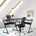 Furinno Besi L-Shape Metal Frame Computer Desk, Espresso FCG126EX ...