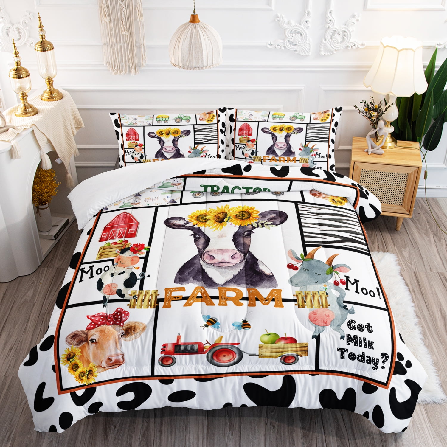 Hosima 3-Piece 3D Digital Comforter With Pattern Composed Of Multiple ...