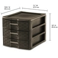 Sterilite Medium Weave 3 Drawer Unit Plastic, Espresso, Set of 4 ...