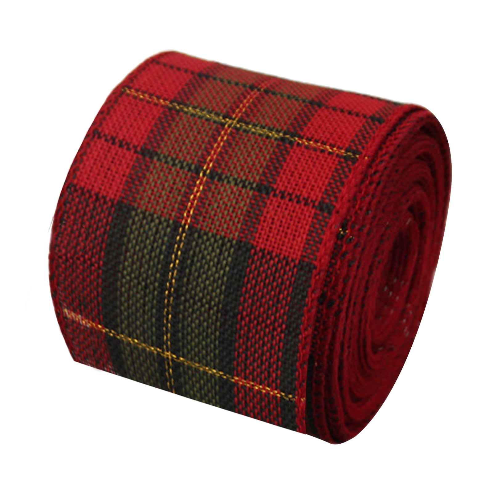 Asdomo Christmas Wired Edge Ribbons Buffalo Plaid Wrapping Ribbon Red ...
