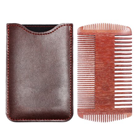 Mustache Comb Four-side Fine Teeth Portable Wooden Beard Comb Hair Comb ...