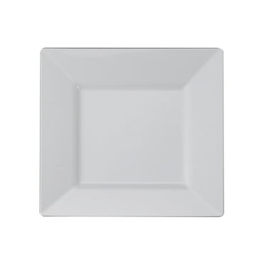 Lillian Plastic Dinnerware Square Plastic Plate, 10 3/4", Pearl, 10 Ct ...