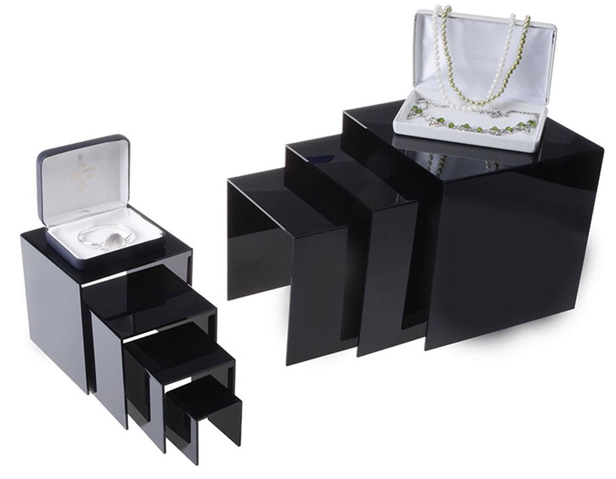 Displays2go Acrylic Display Risers for Counters, Set of 7 U-shaped ...