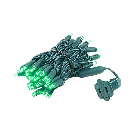 Novelty Lights 50 Light Green LED Christmas Mini String Light Set, UL ...
