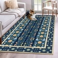 Boho Teal Floral Kitchen Runner Rug 2.7x5 Washable Runners for Hallway ...