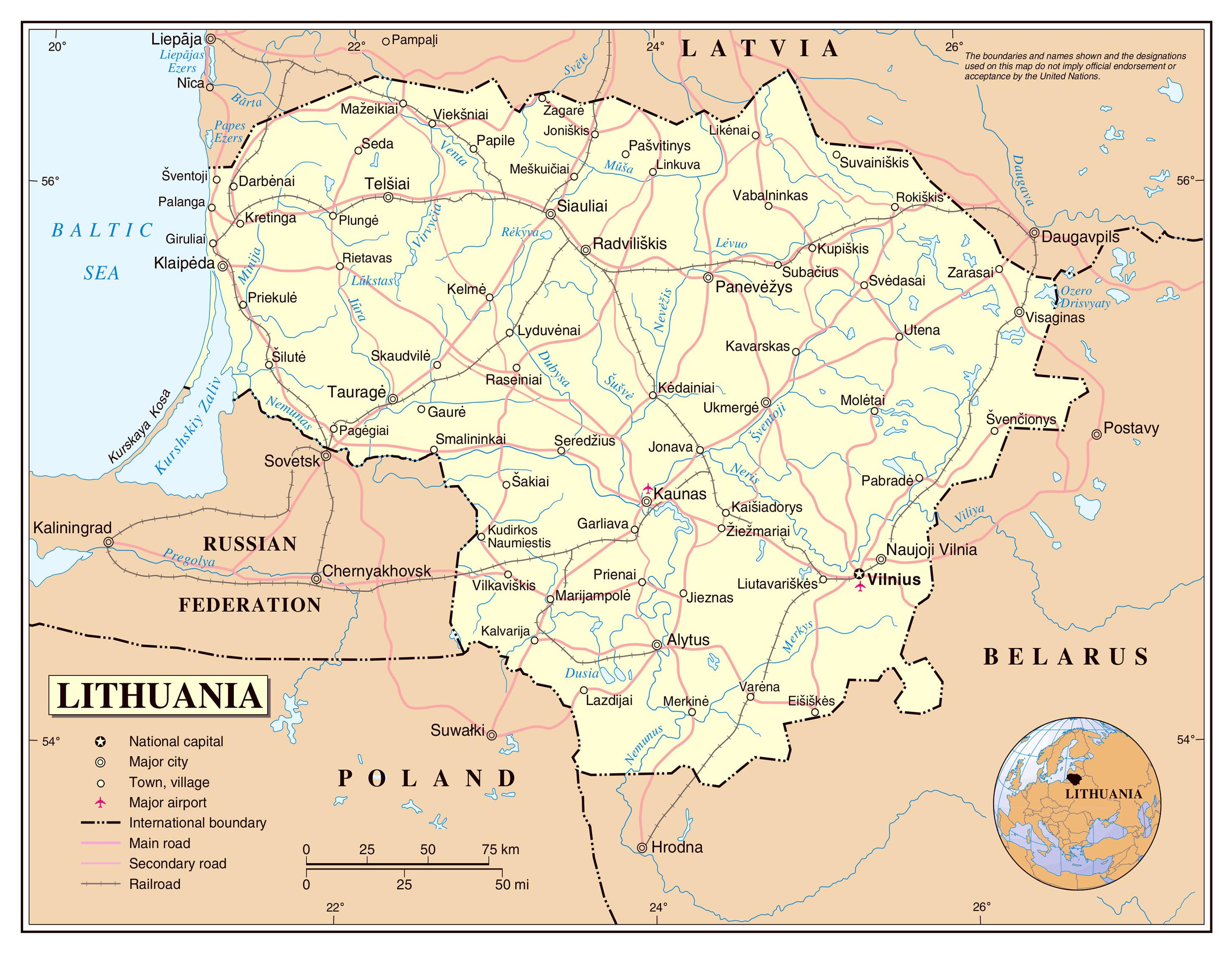 Palmetto Posters 24x31 Laminated Poster: Large detailed political map ...