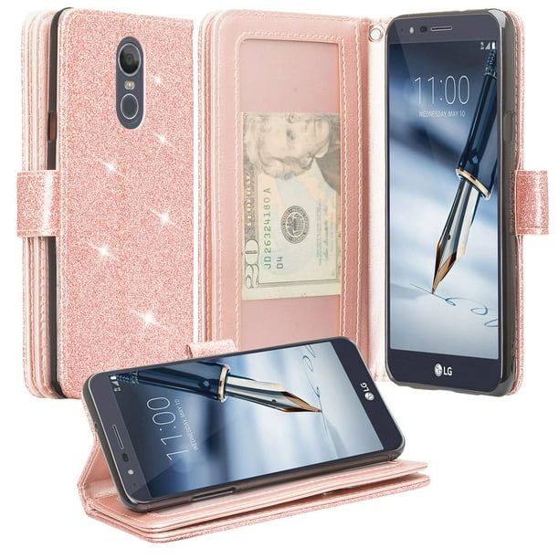 For LG Stylo 4, Stylo 4 Plus Q710, Q Stylus Case, Glitter Bling Leather ...