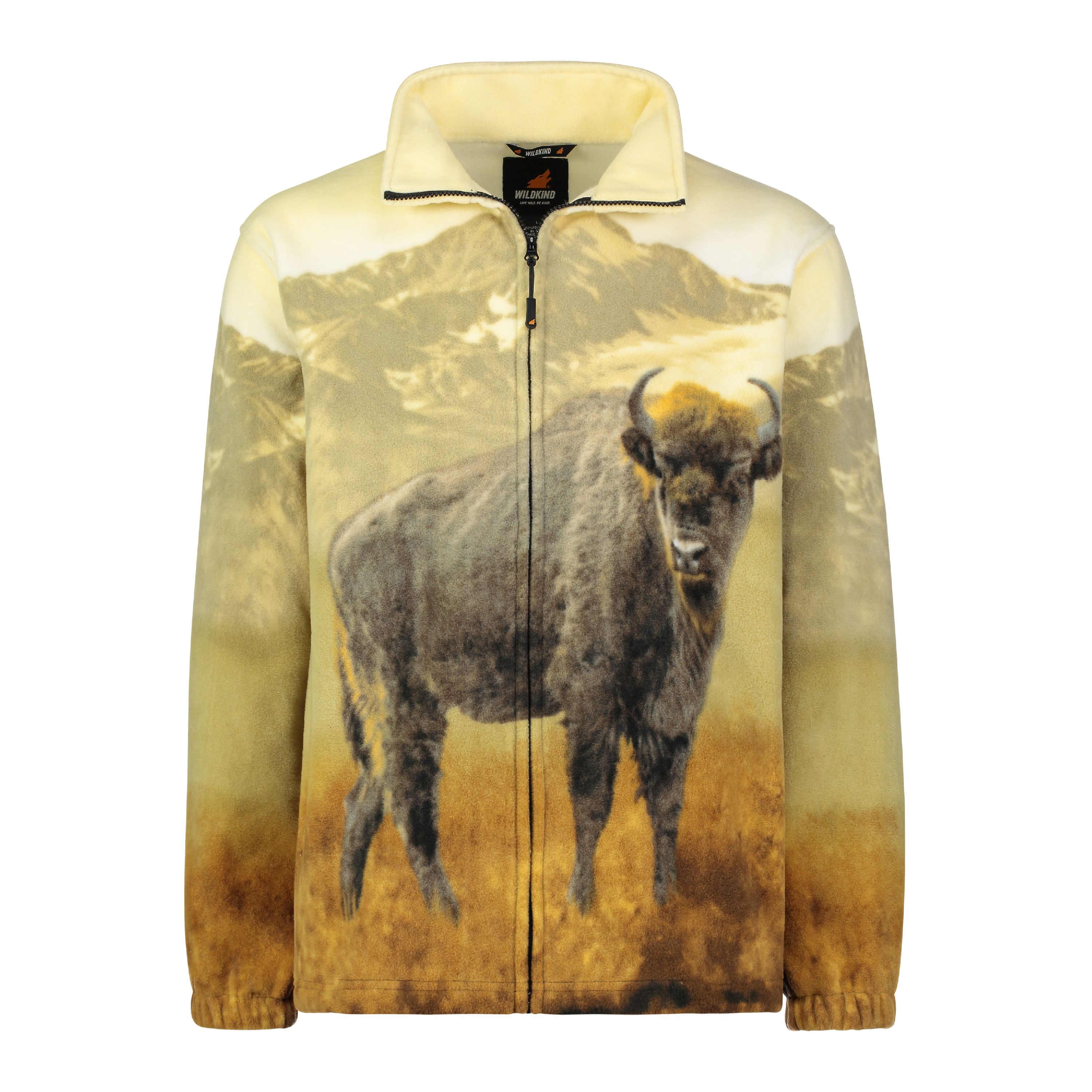 Men's Women's Sweater Jacket Full Zip Fleece American Bison Sweatshirt ...
