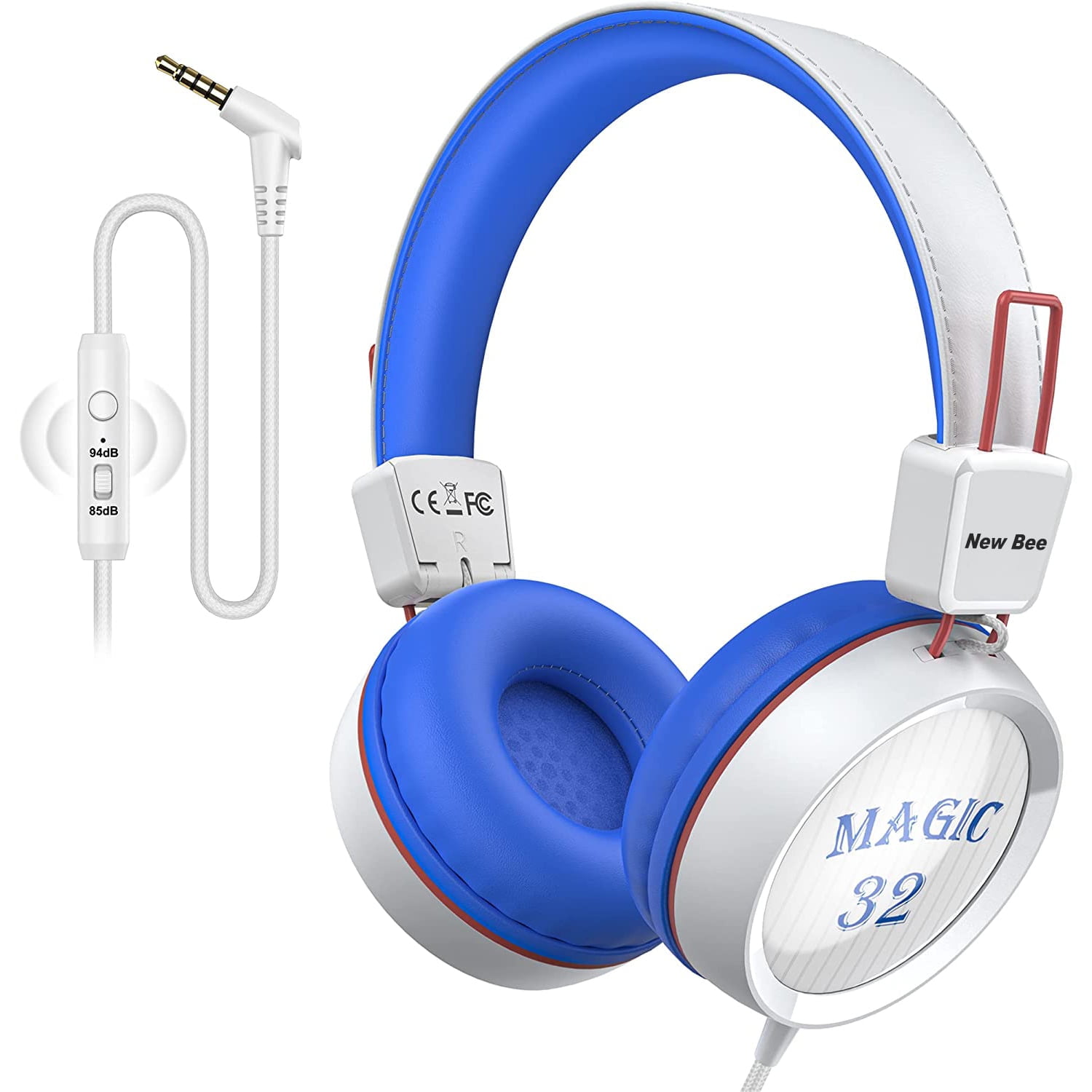 On-Ear Kids Headphones, Wired Headphone w/Mic, Safe Volume Limited ...