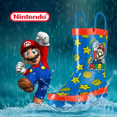 Nintendo - Nintendo Super Mario Blue Rubber Rain Boots - Size 11 ...