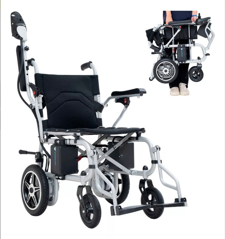 Silla de Ruedas Electrica GAMBIMEDIC Modelo GM6013A Acero 31KG Soporta 100kg Plegable 2 Motores ...