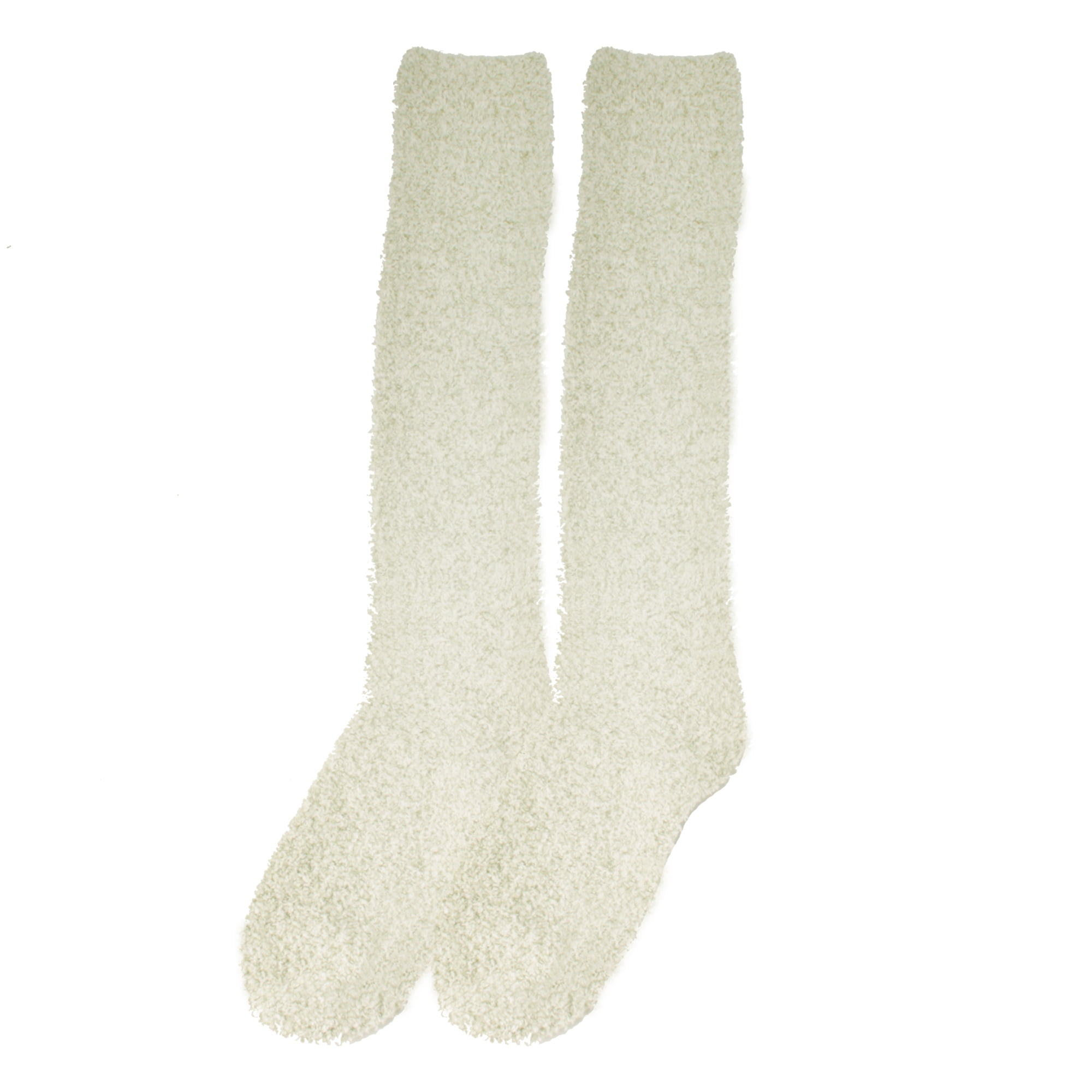 Women's Fuzzy Feather Soft Cozy Knee High Socks - Olive Green - Size M ...