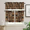 Retro Rustic Style Curtain Set, Moose Deer Bear Leaf Tree Country Style ...