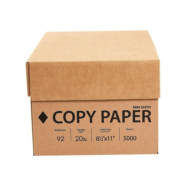 Staples 8.5" x 11" Copy Paper 20 lbs 92 Brightness 5000/Carton (324791 ...