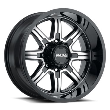 ULTRA 175b rogue 17x8 +19et 130.18mm gloss black diamond cut lip clear ...