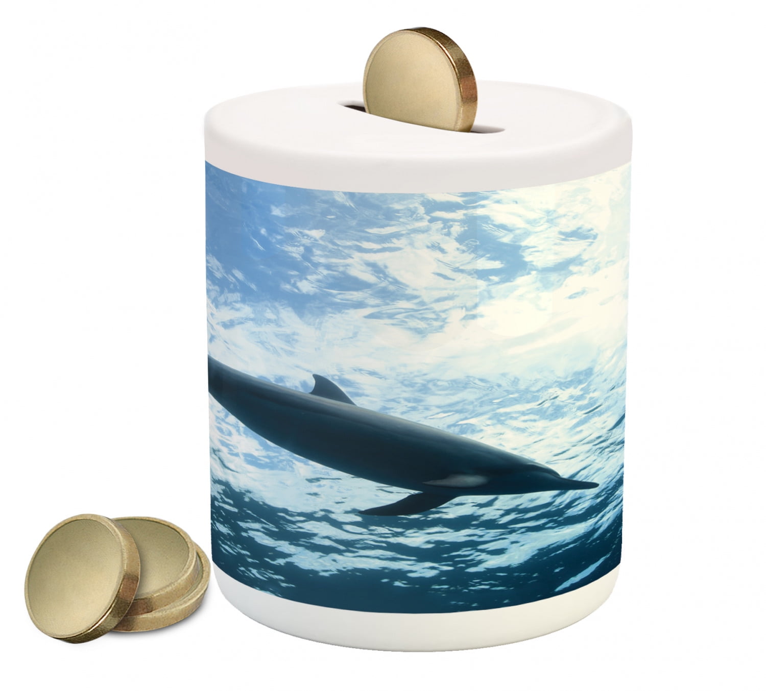 Sea Animals Piggy Bank, Bottlenose Dolphin Poops in Ocean Maritime ...