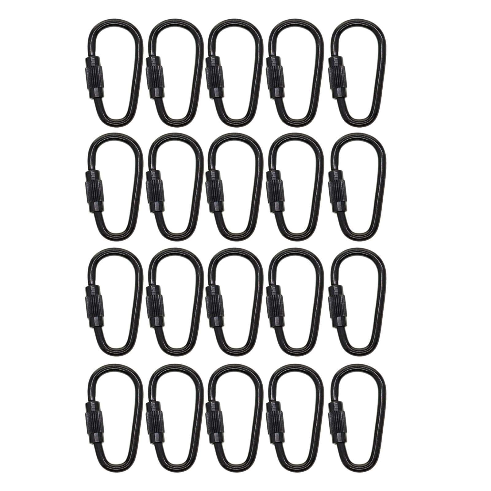 Click here for Klkcms 20pcs Small Locking Carabiner Clip Black D... prices
