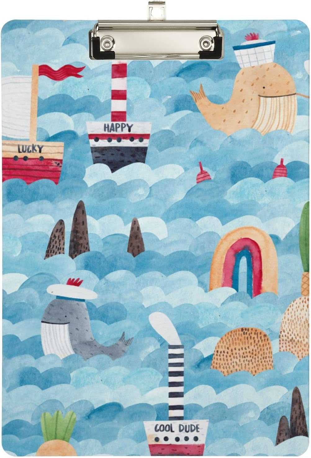FMSHPON Sea Wave Ship Whale Clipboard Hardboard Wood Nursing Clip Board ...