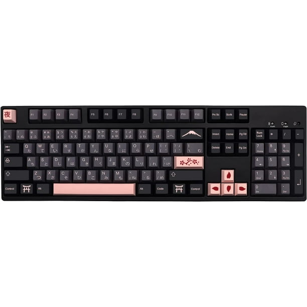 Night Sakura Theme Keycaps 136 Keys Japanese Style Keycaps Cherry ...