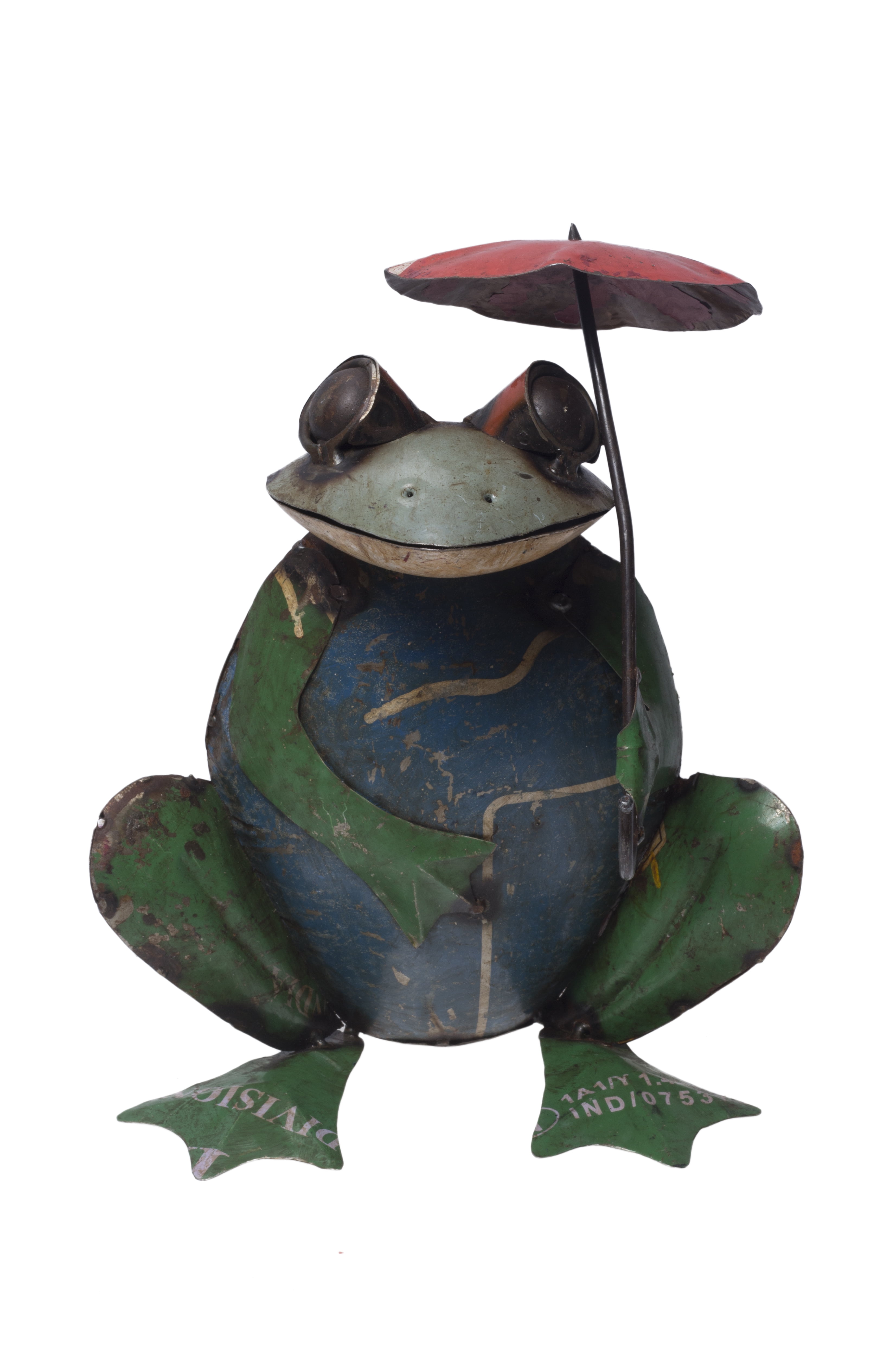 De Kulture Works Iron Frog With Umbrella Decorative Collectible ...