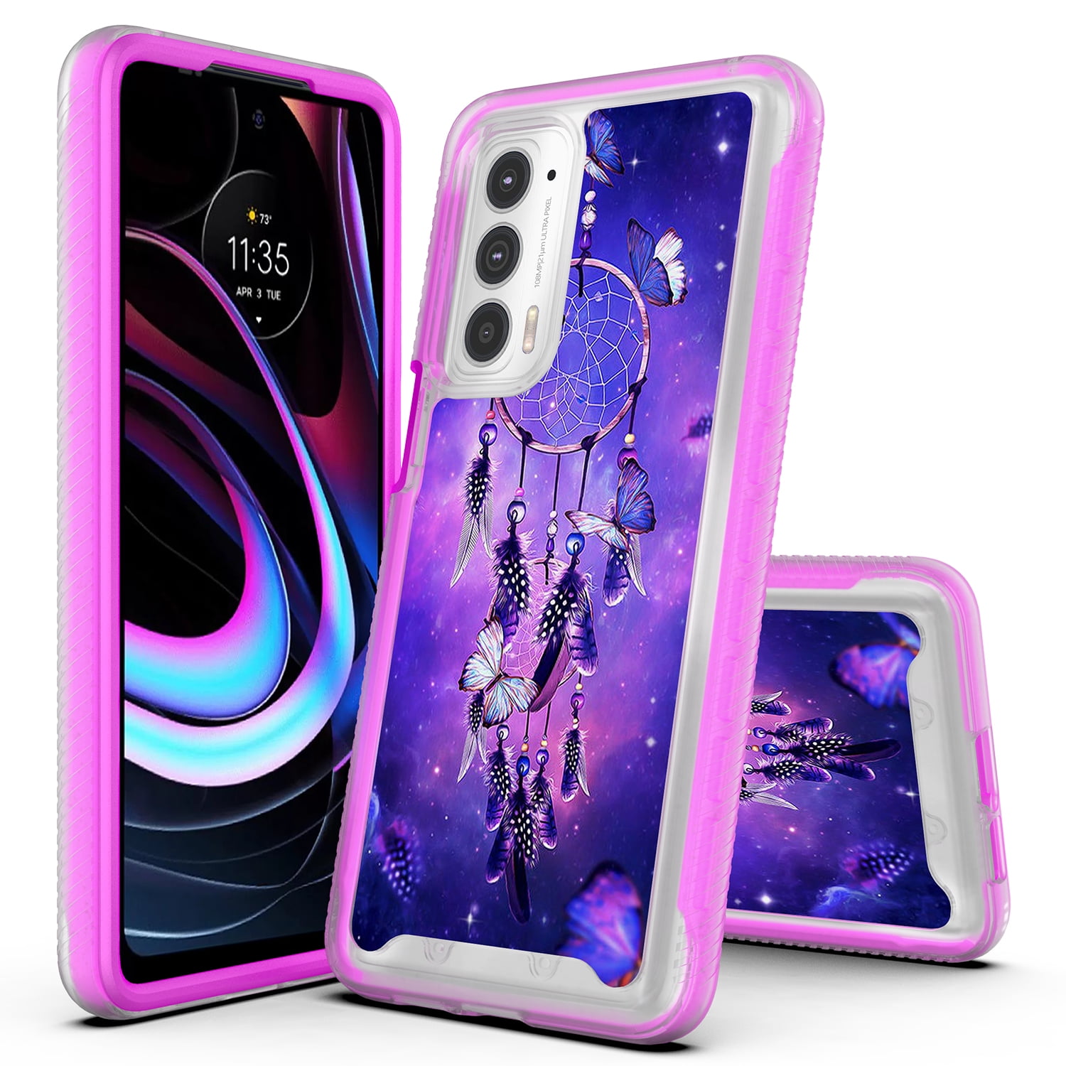 Motorola Edge 2021 Case, Rosebono Hybrid Graphic Design Pattern Hard ...