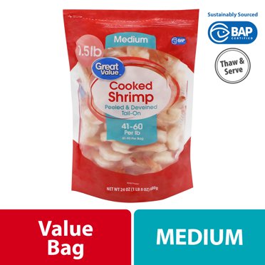 Great Value Frozen Raw Super Colossal Shell-on Tail-on Easy Peel Shrimp ...