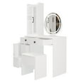 Ktaxon Dressing Table Set with 3-Color Lighted Mirror, Vanity Table ...