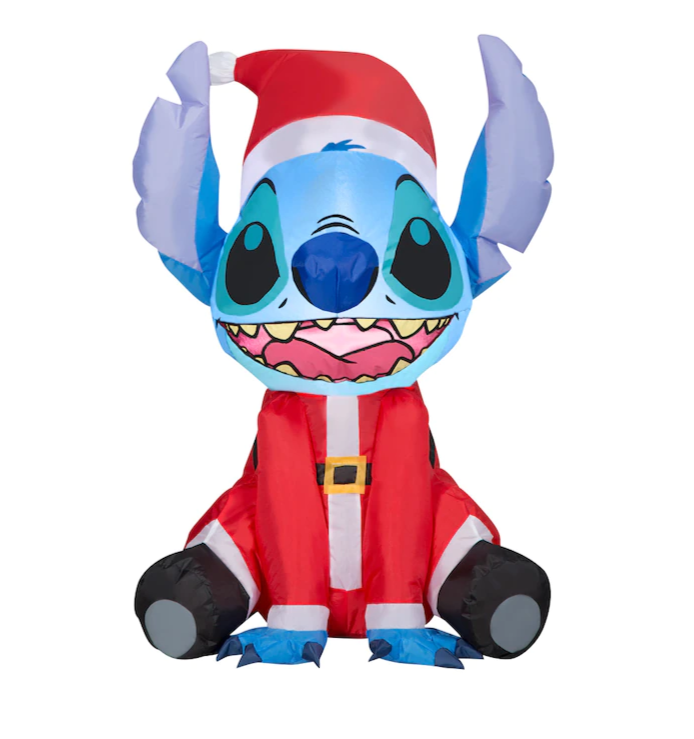 Disney Stitch Santa Christmas Air Blown Inflatable 3ft - Walmart.com