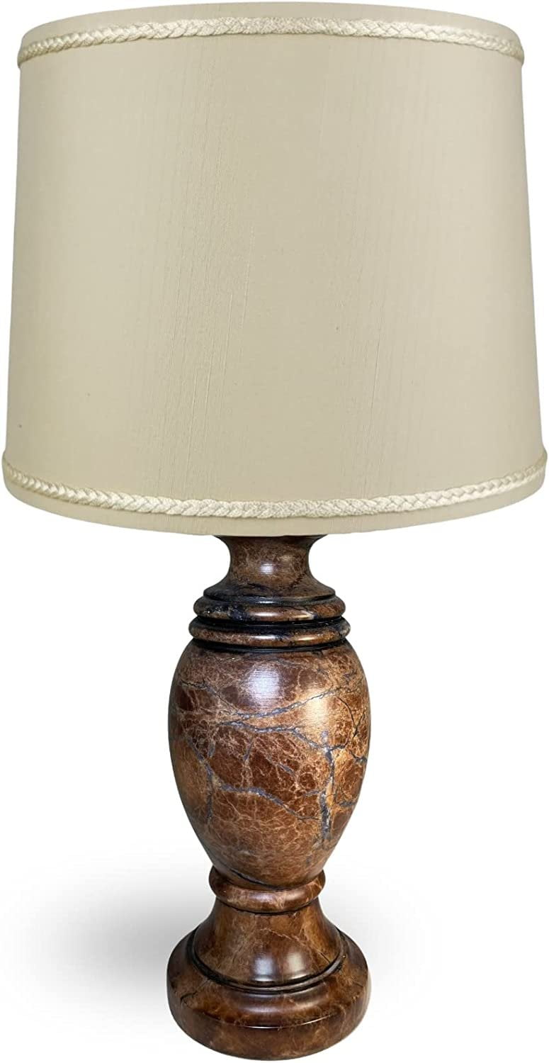 Royal Designs, Inc. Mini Natural Stone Alabaster Lamp, Round Base with ...