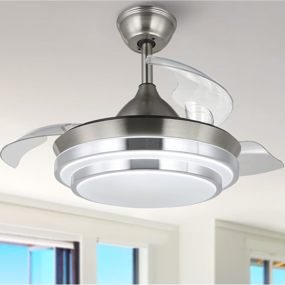 Bella Depot 42" Retractable Ceiling Fan with LED Light, 6-Speed ...