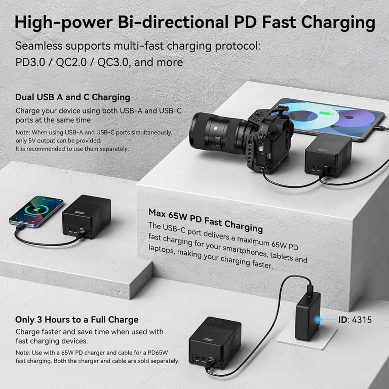 SmallRig VB99 99Wh Mini V-Mount Battery with 65W PD USB-C SmallRig VB99 99Wh Mini V-Mount Battery with 65W PD USB-C