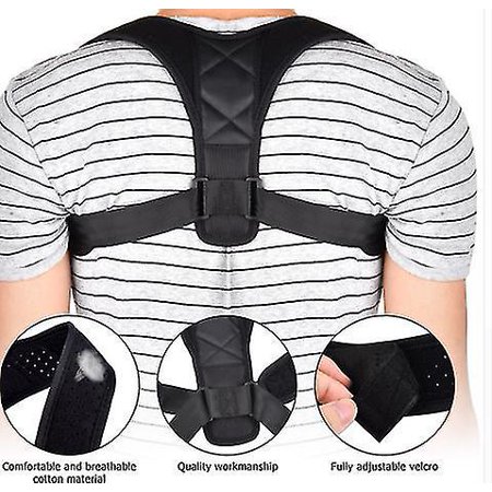 Adjustable posture corrector back support strap brace shoulder spine ...